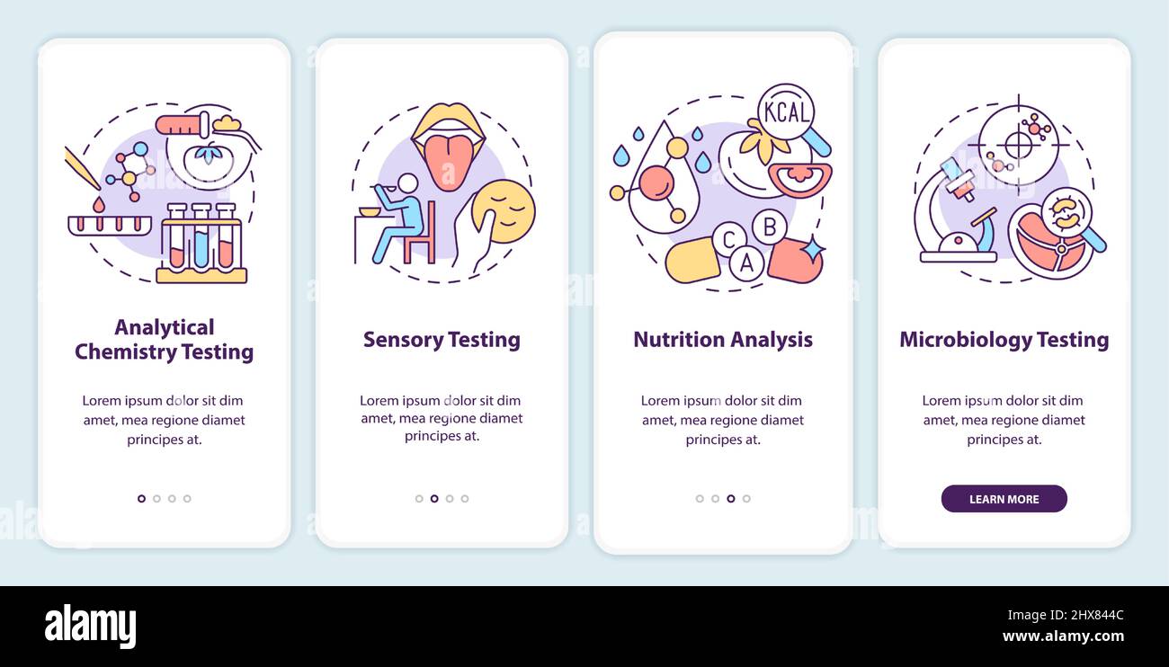 Food testing onboarding mobile app screen Stock Vector Image & Art - Alamy