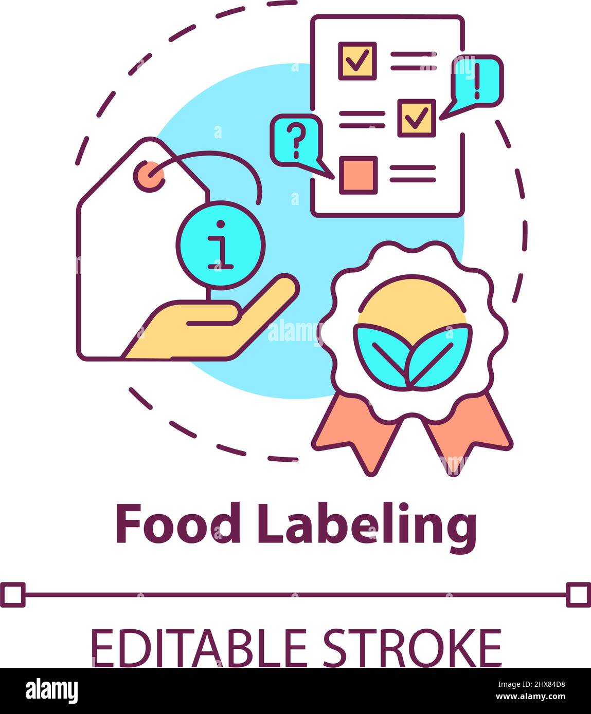 Food labeling concept icon Stock Vector Image & Art - Alamy