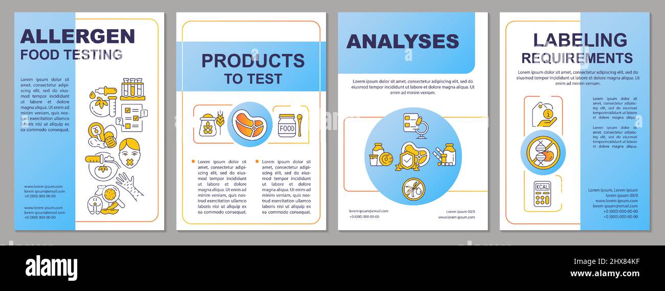 Food sensitivity test blue brochure template Stock Vector Image & Art ...