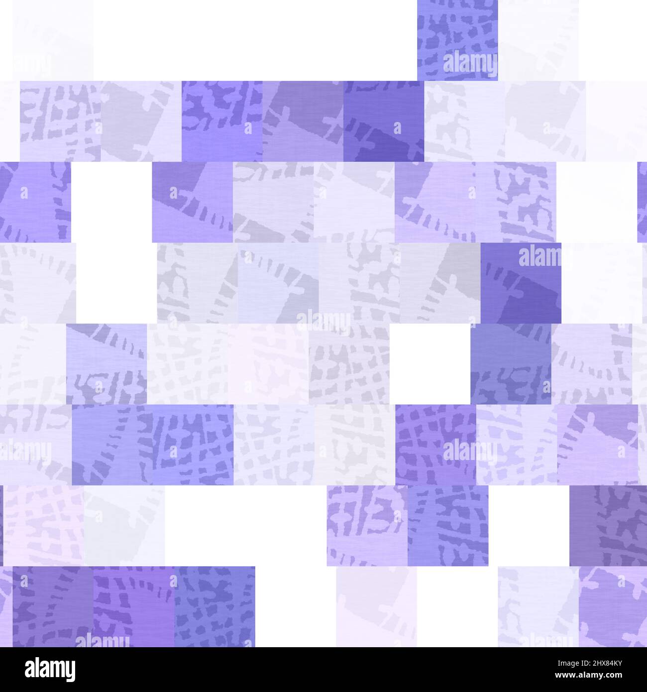 Random patchwork purple mosaic pixel grid seamless pattern. Modern ...