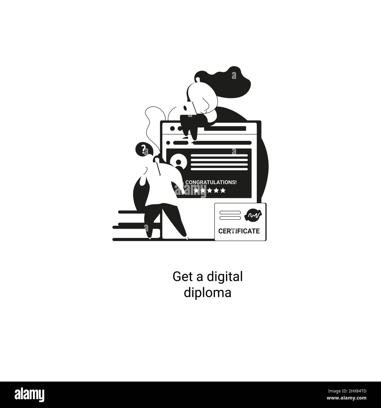 Distance education isolated cartoon vector illustrations. Choosing ...