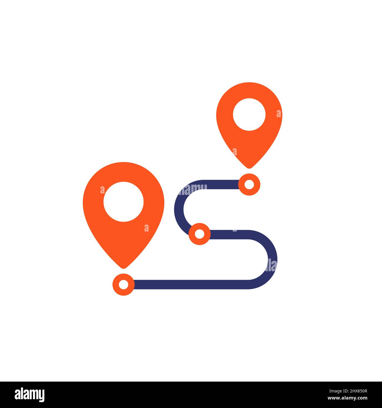 Path, route icon on white Stock Vector Image & Art - Alamy