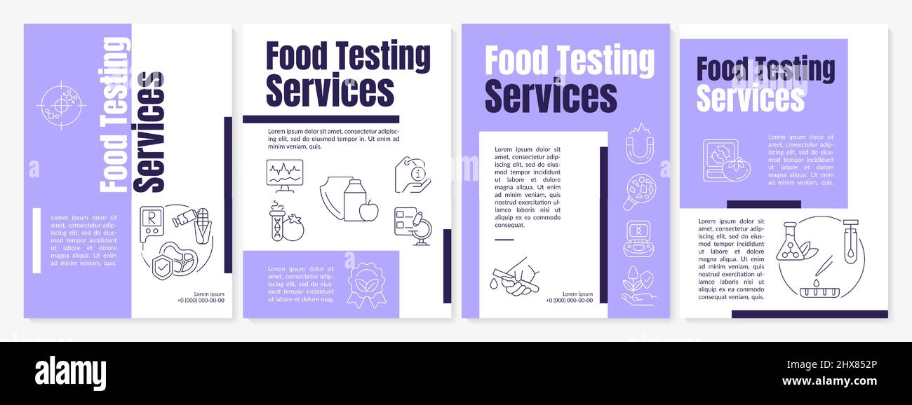 Food testing lab services purple brochure template Stock Vector Image ...