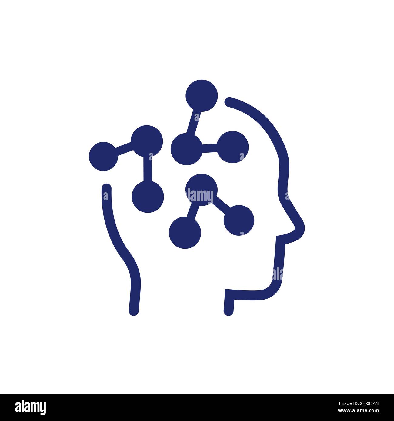 neuron connections icon with a head, vector Stock Vector Image & Art ...
