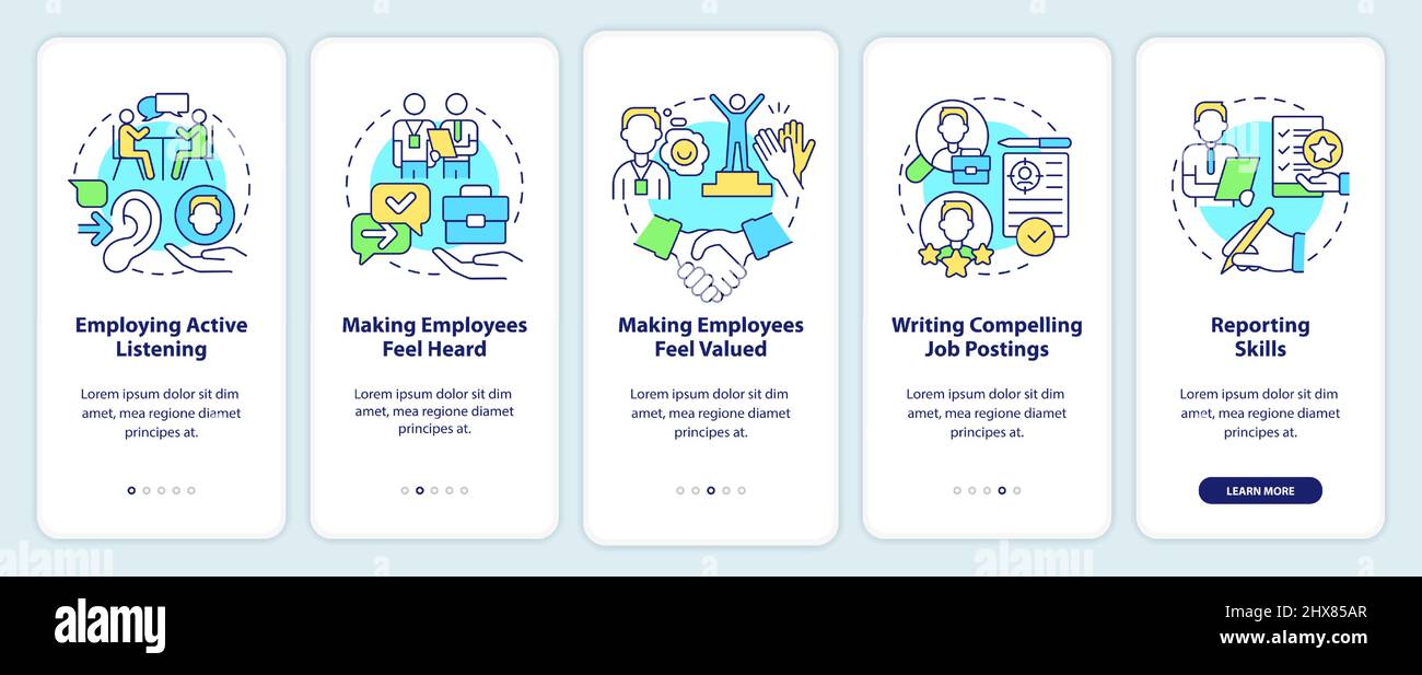 HR professional skills onboarding mobile app screen Stock Vector Image & Art - Alamy