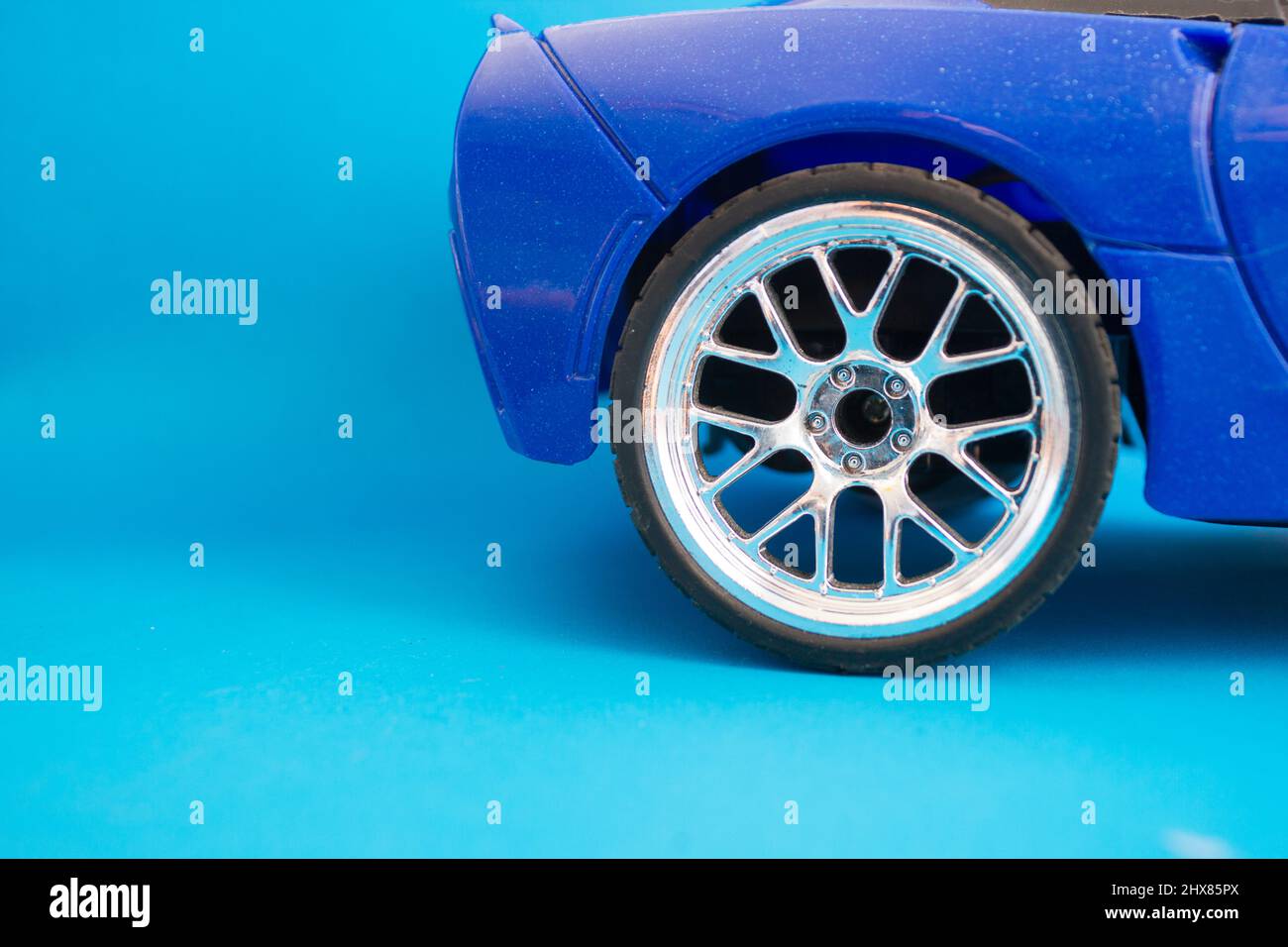 Close up of car's wheel. Toy car Stock Photo - Alamy