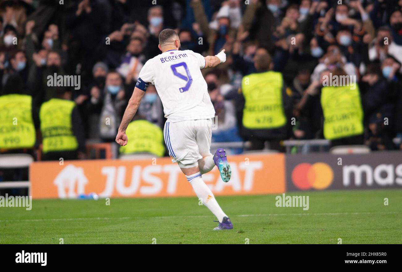 09 March 2022; Santiago Bernabeu Stadium, Madrid, Spain; Champions ...