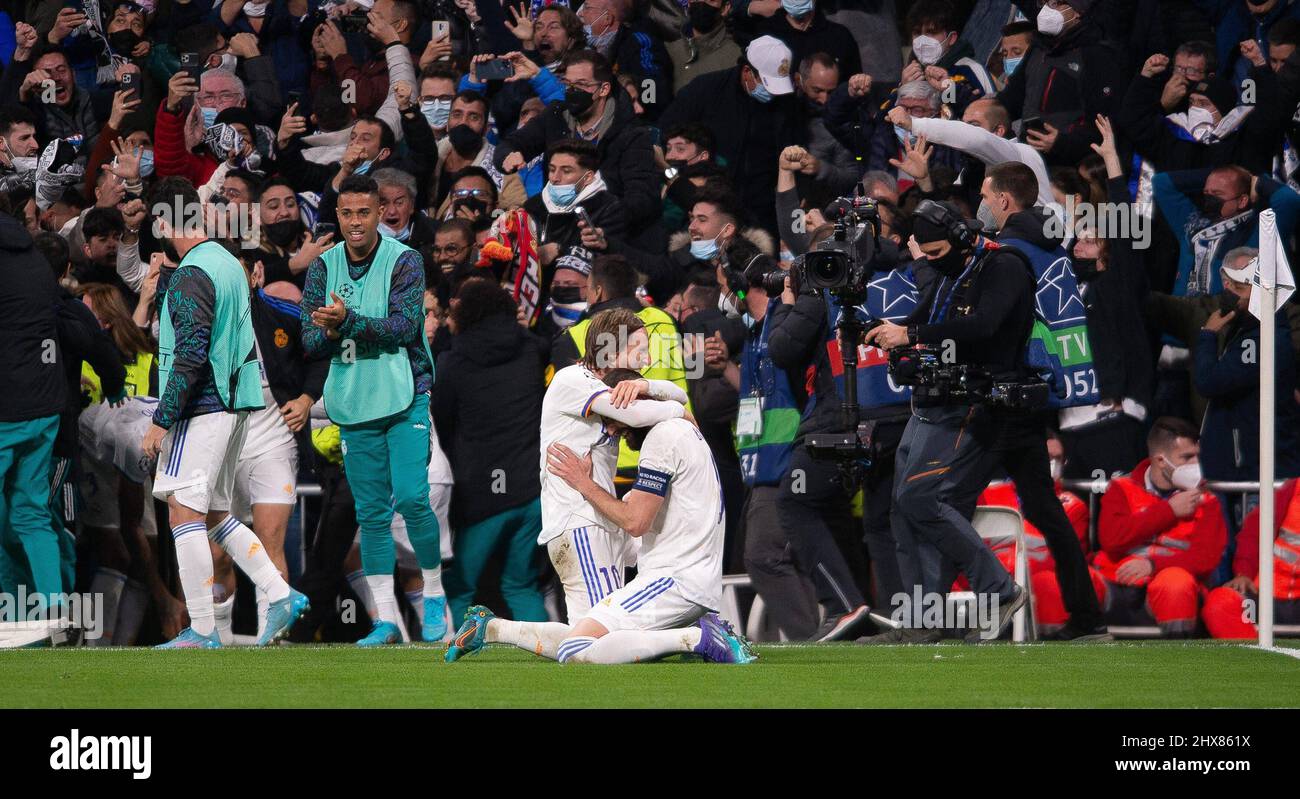09 March 2022; Santiago Bernabeu Stadium, Madrid, Spain; Champions ...