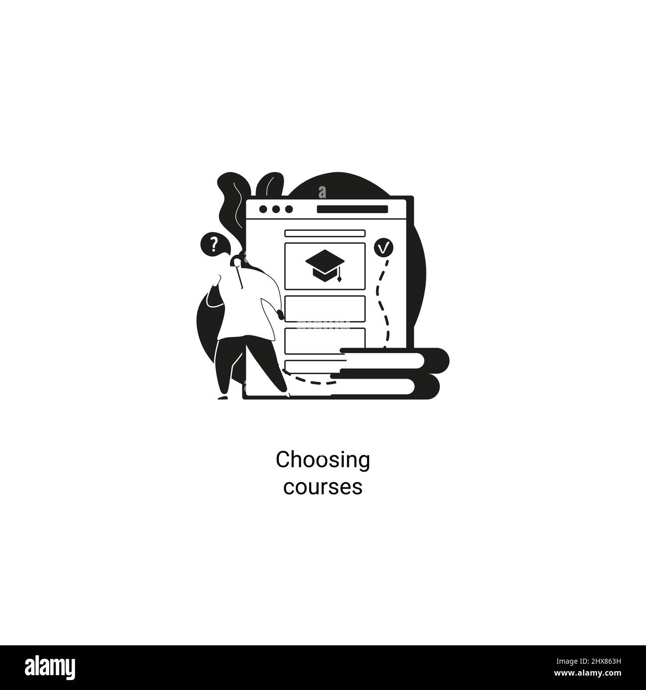 Distance education isolated cartoon vector illustrations. Choosing ...