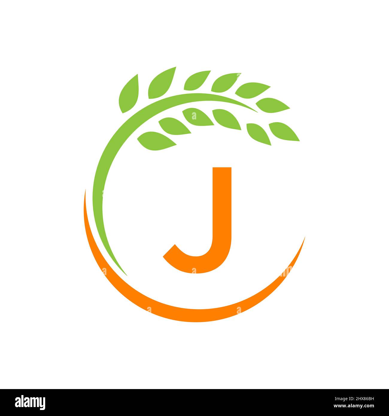 Agriculture Logo On J Letter Concept. Agriculture And Farming Pasture ...