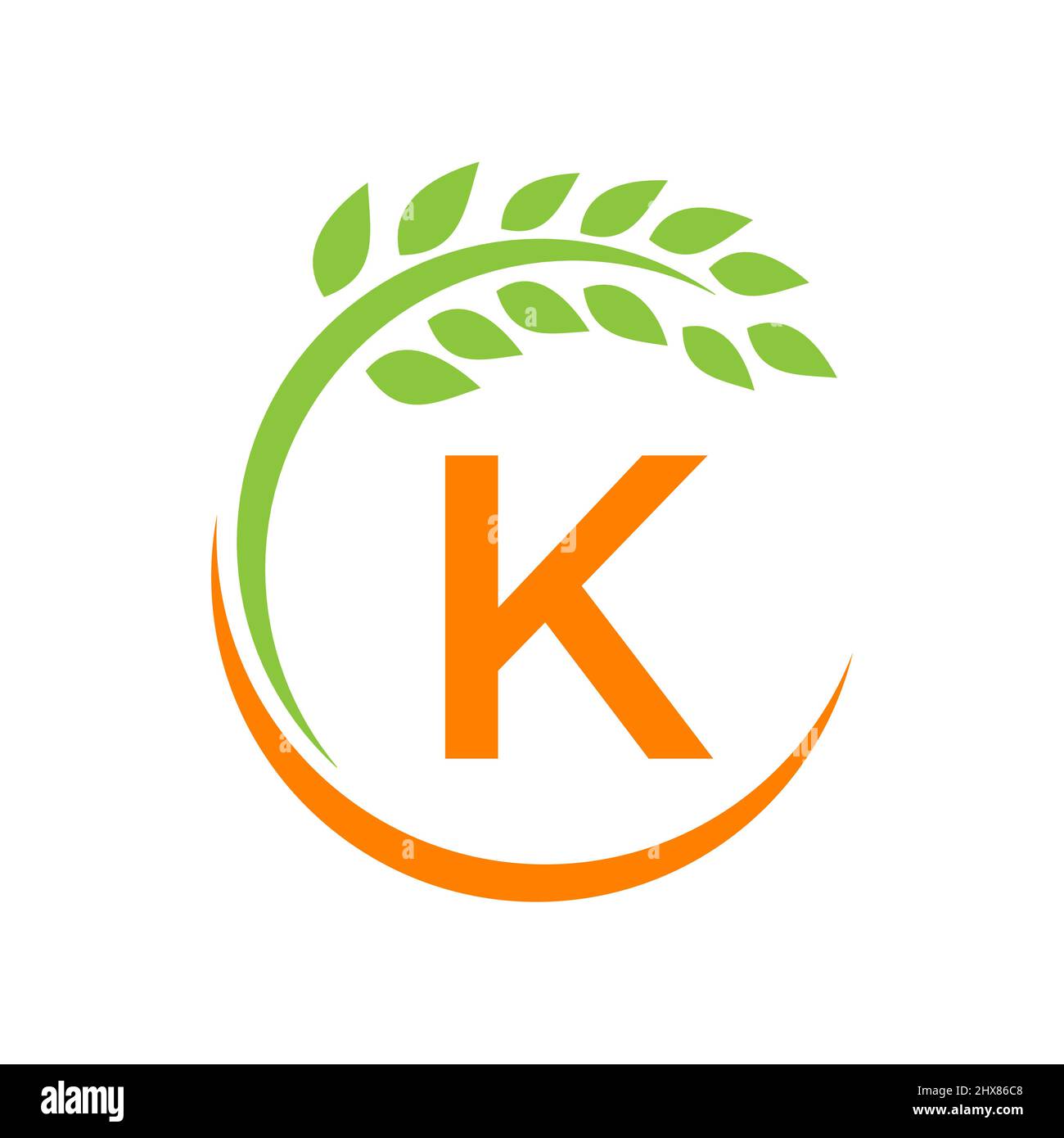 Agriculture Logo On K Letter Concept. Agriculture And Farming Pasture ...