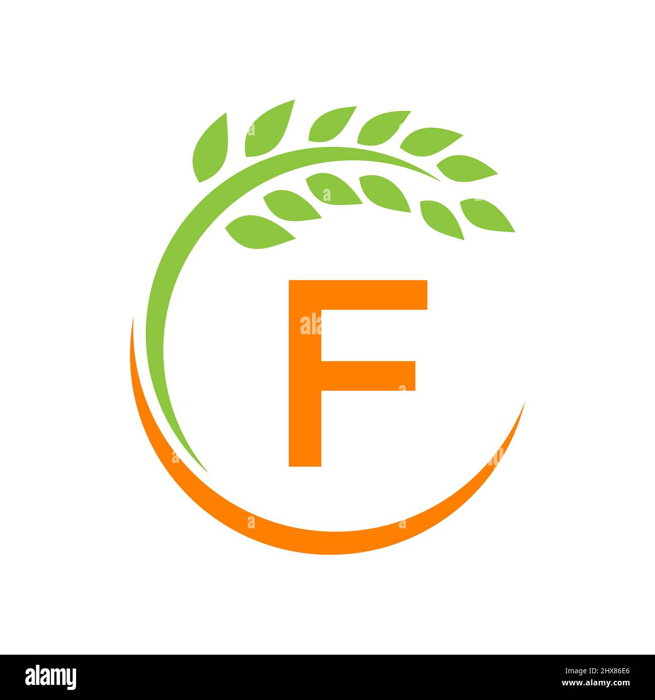 Agriculture Logo On F Letter Concept. Agriculture And Farming Pasture ...