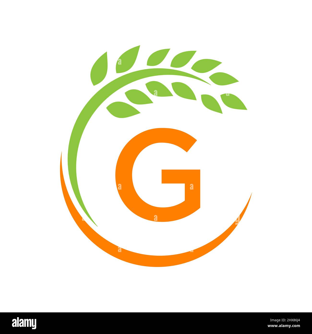 Agriculture Logo On G Letter Concept. Agriculture And Farming Pasture ...