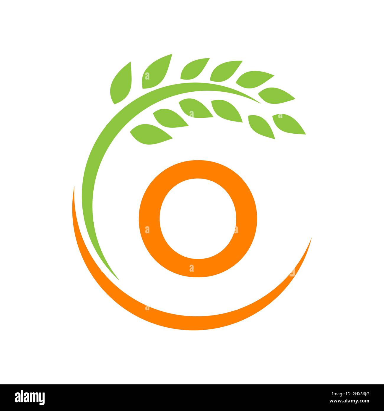 Agriculture Logo On O Letter Concept. Agriculture And Farming Pasture ...