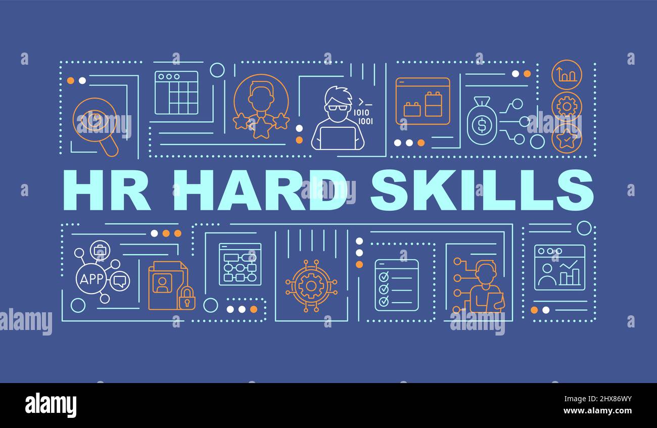 HR hard skills word concepts dark blue banner Stock Vector Image & Art ...