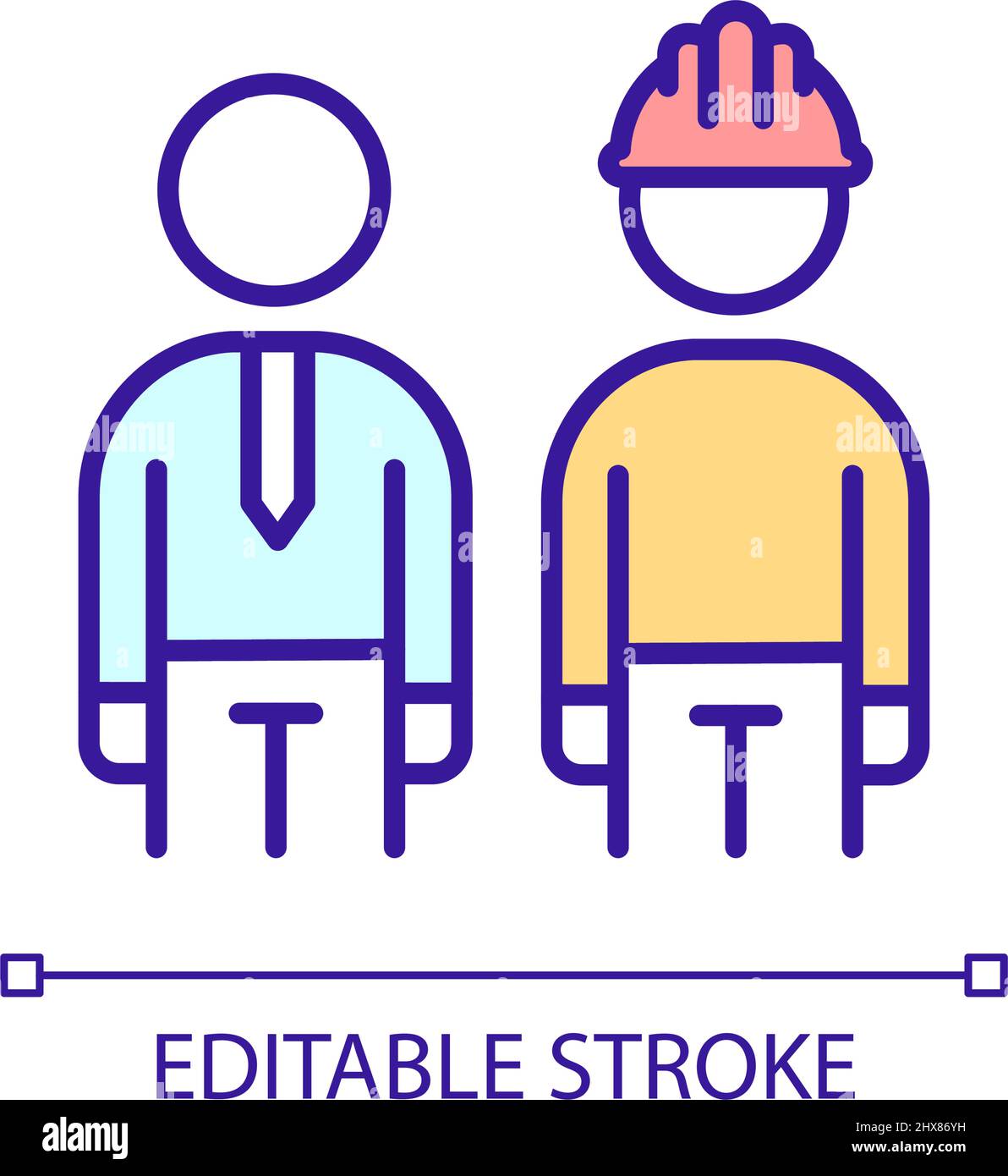 Blue white collar worker workers Stock Vector Images - Alamy