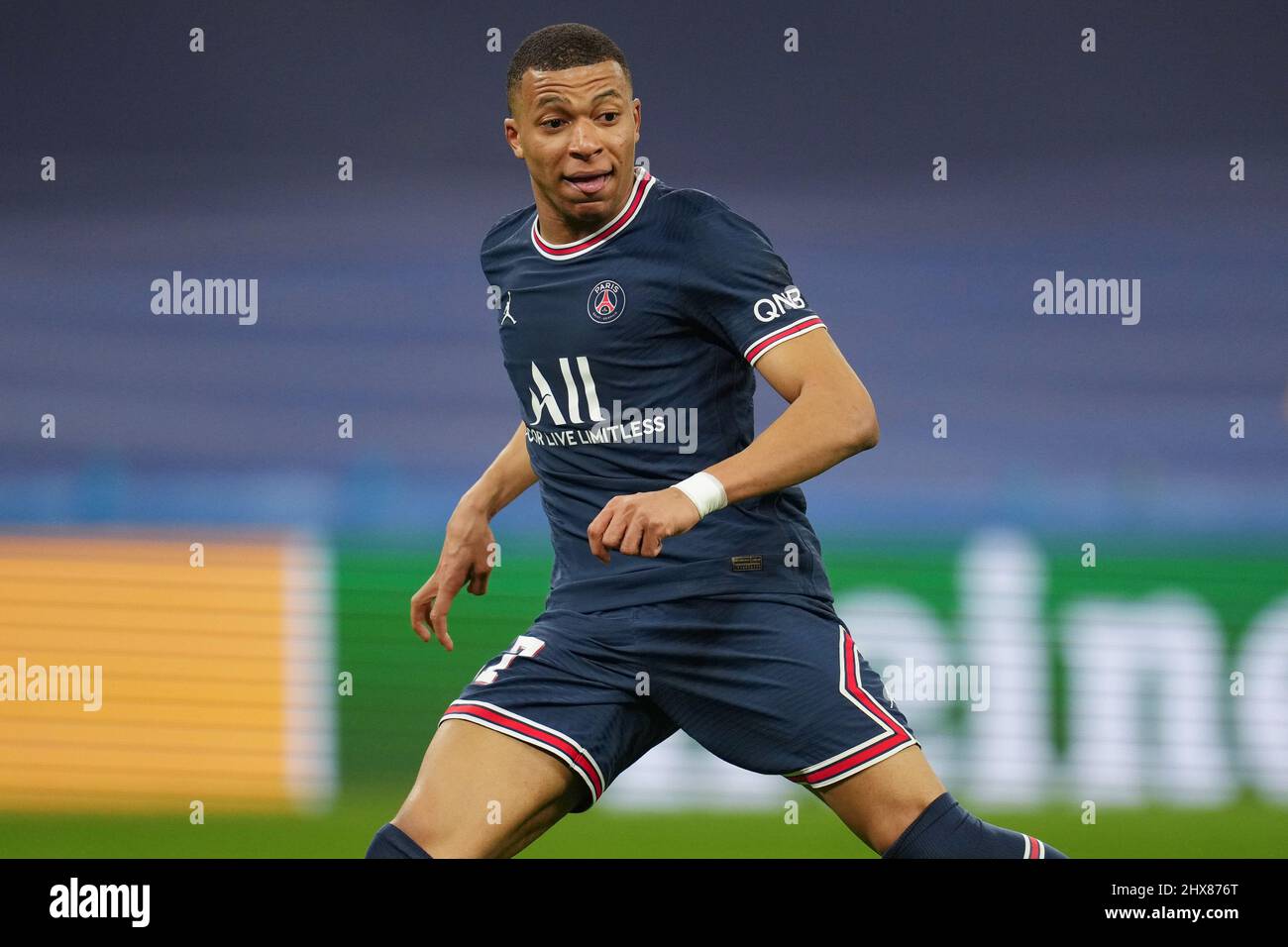 Madrid, Spain. March 09, 2022, Kylian Mpappe of PSG during the UEFA ...