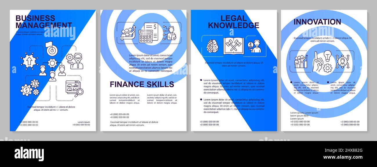 HR professional skills blue brochure template Stock Vector Image & Art ...