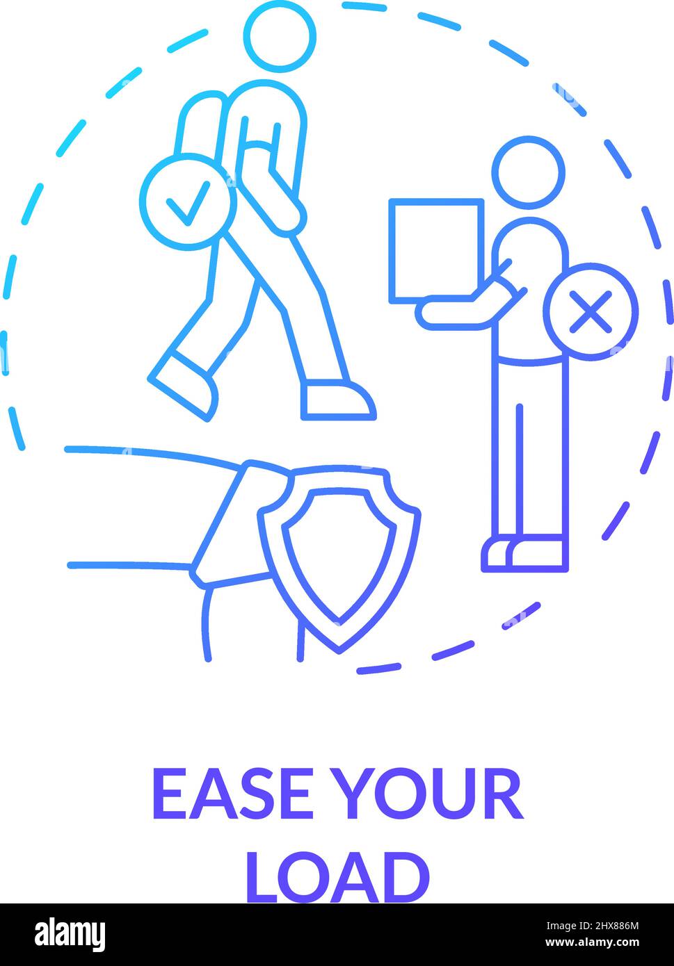 Ease your load blue gradient concept icon Stock Vector Image & Art - Alamy