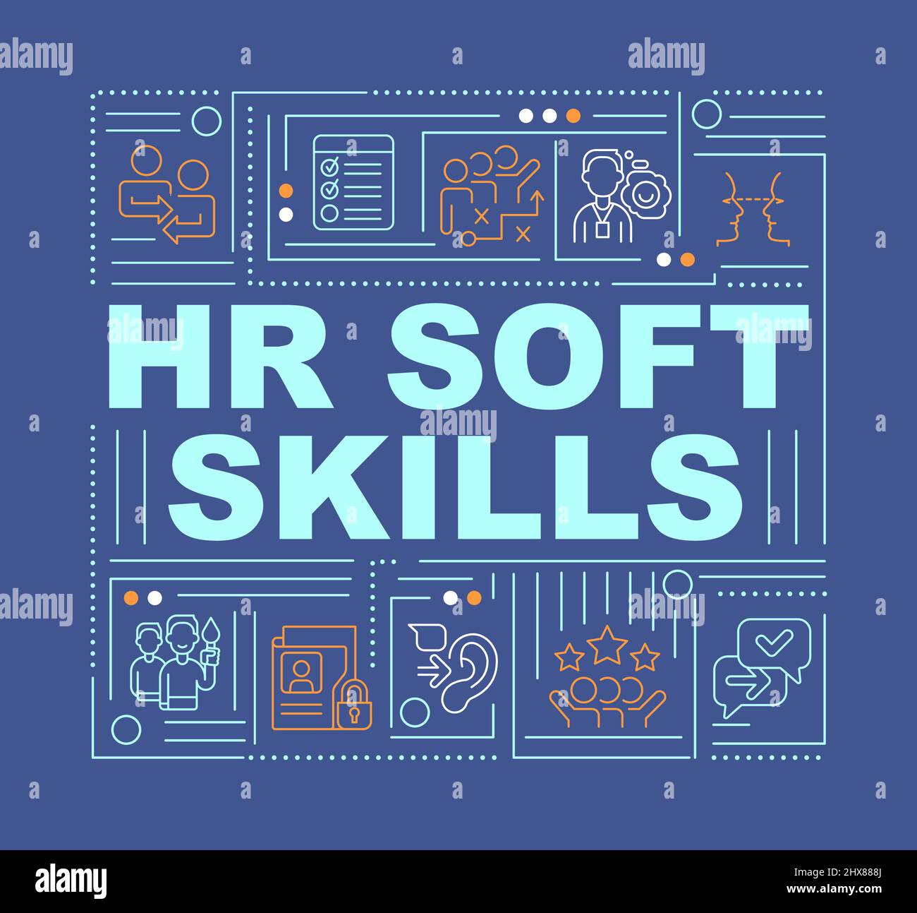 HR soft skills word concepts dark blue banner Stock Vector Image & Art ...