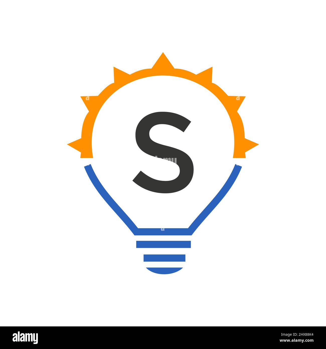 Letter S Electric Logo, Letter S With Light Bulb Vector Template. Eco ...