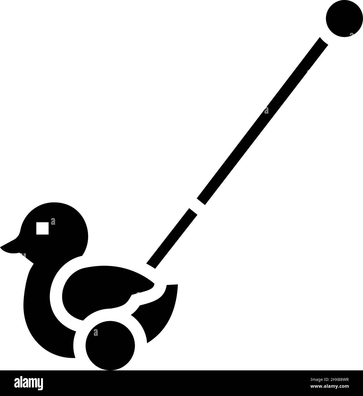 duck stick push toy glyph icon vector illustration Stock Vector Image ...