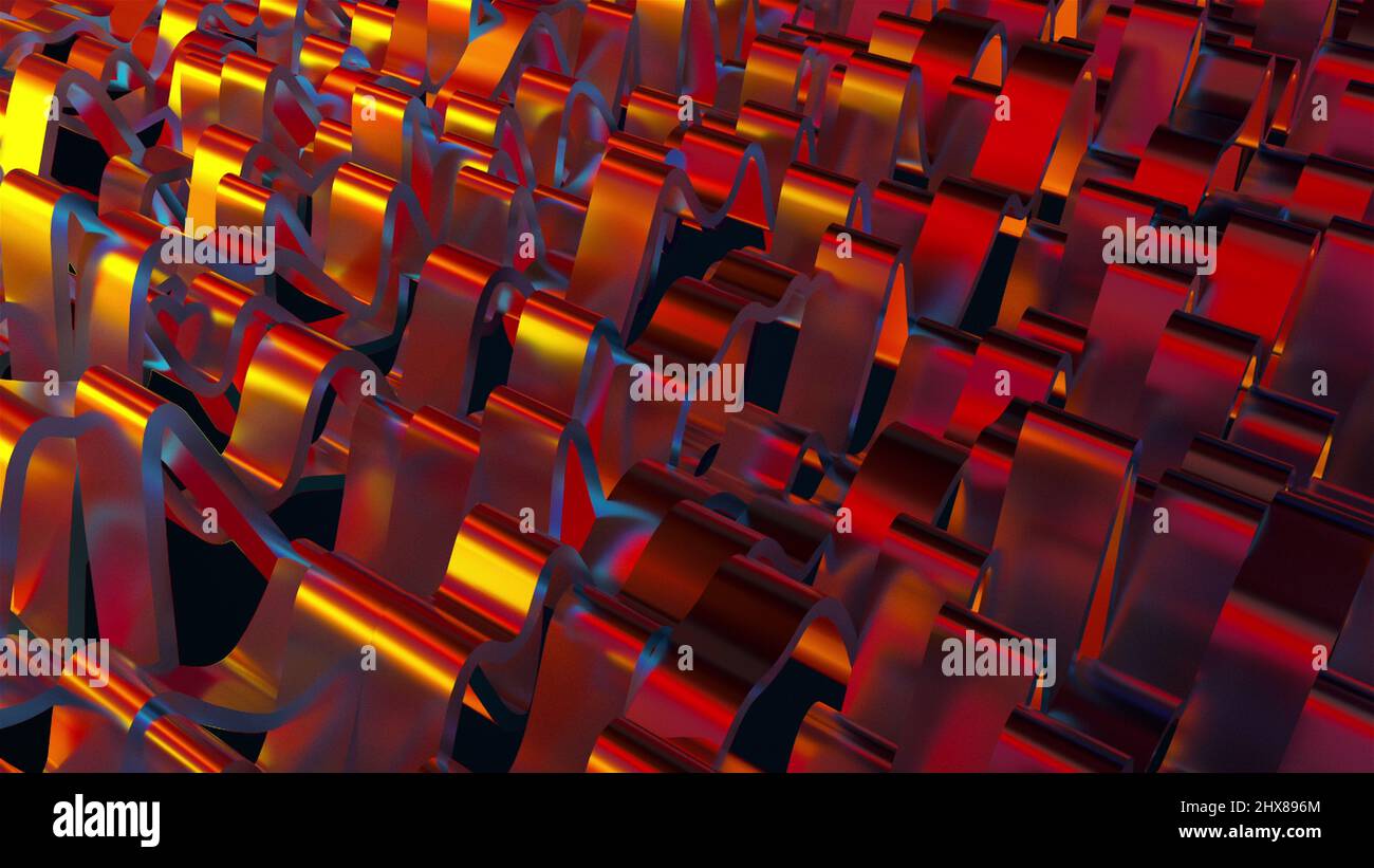 Iridescent wave lines. Computer generated 3d render Stock Photo - Alamy