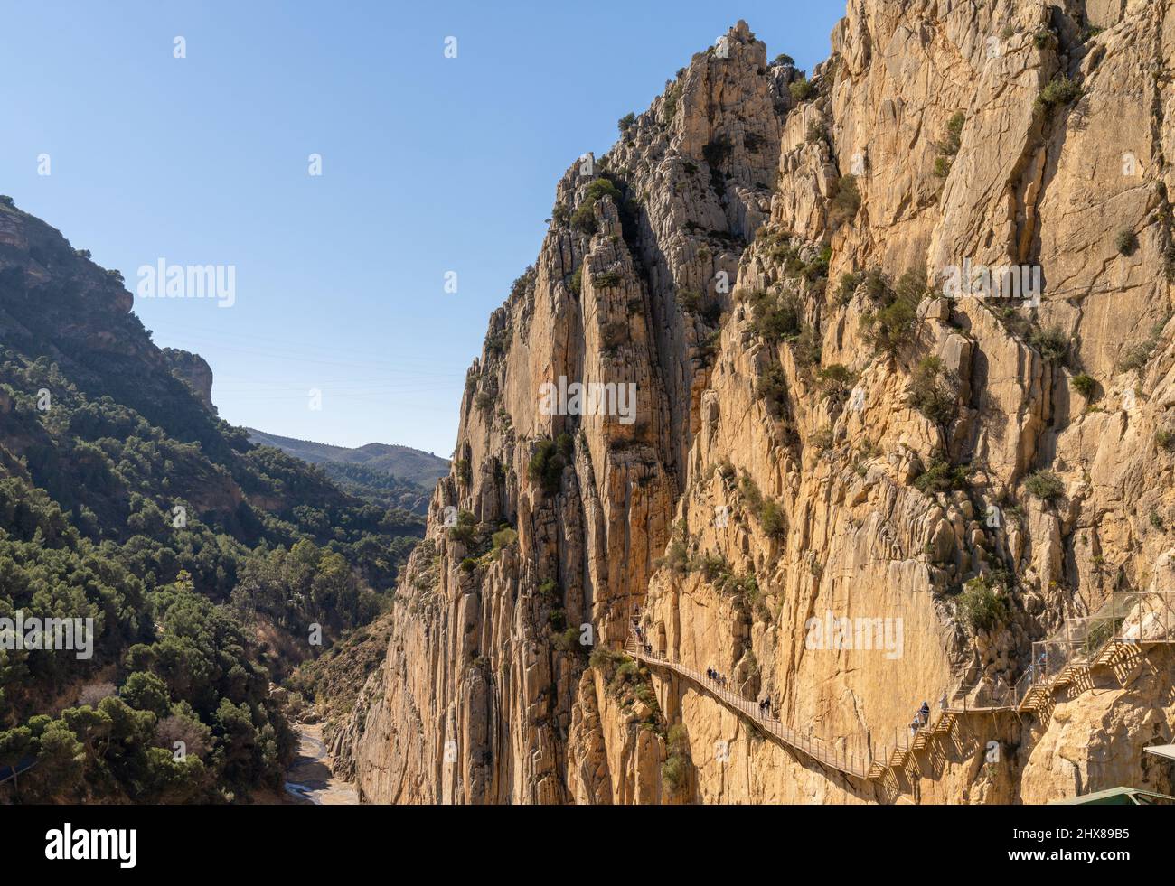 A view of the famous and historic Camino del Rey in southern Spain near ...