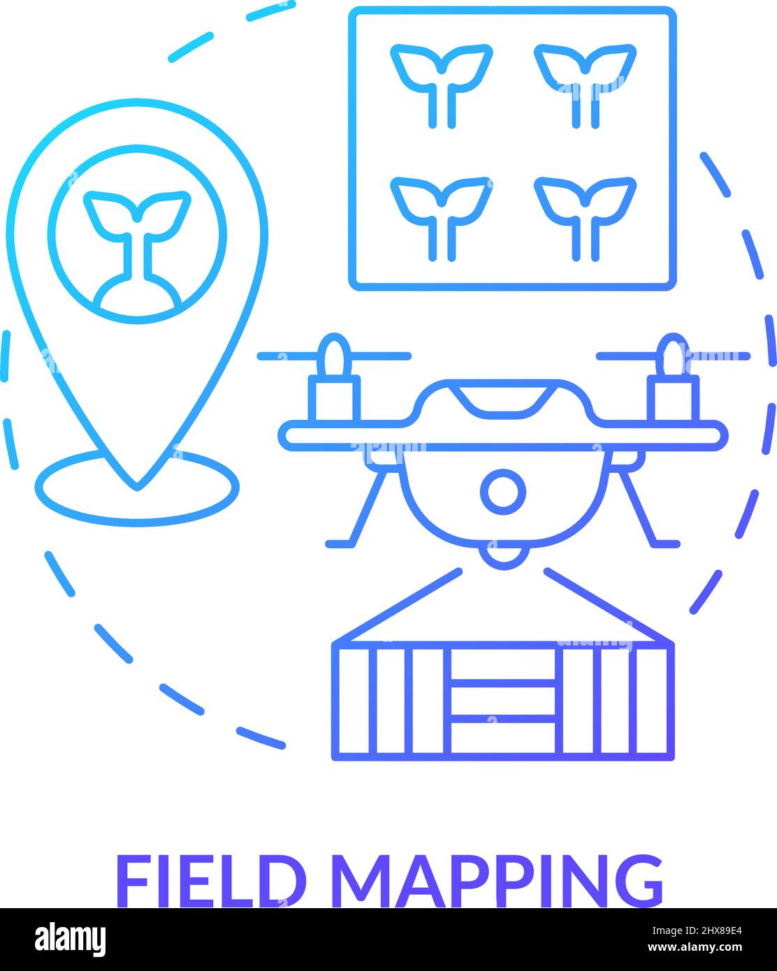 Field Mapping Blue Gradient Concept Icon Stock Vector Image And Art Alamy