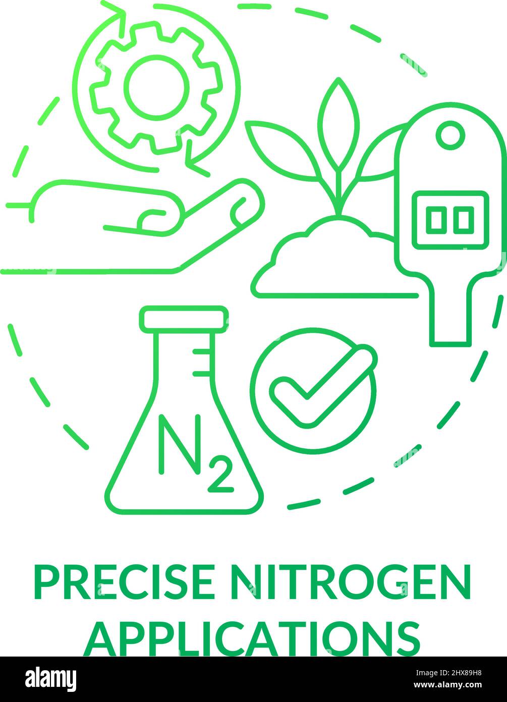 Precise nitrogen applications green gradient concept icon Stock Vector ...