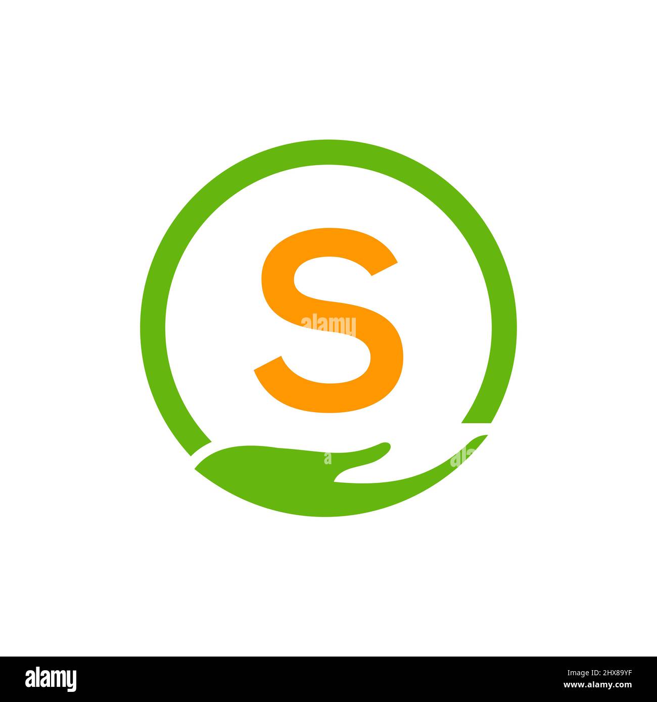 Charity Help Hands Logo On Letter S Concept Template. Care, Sharing ...