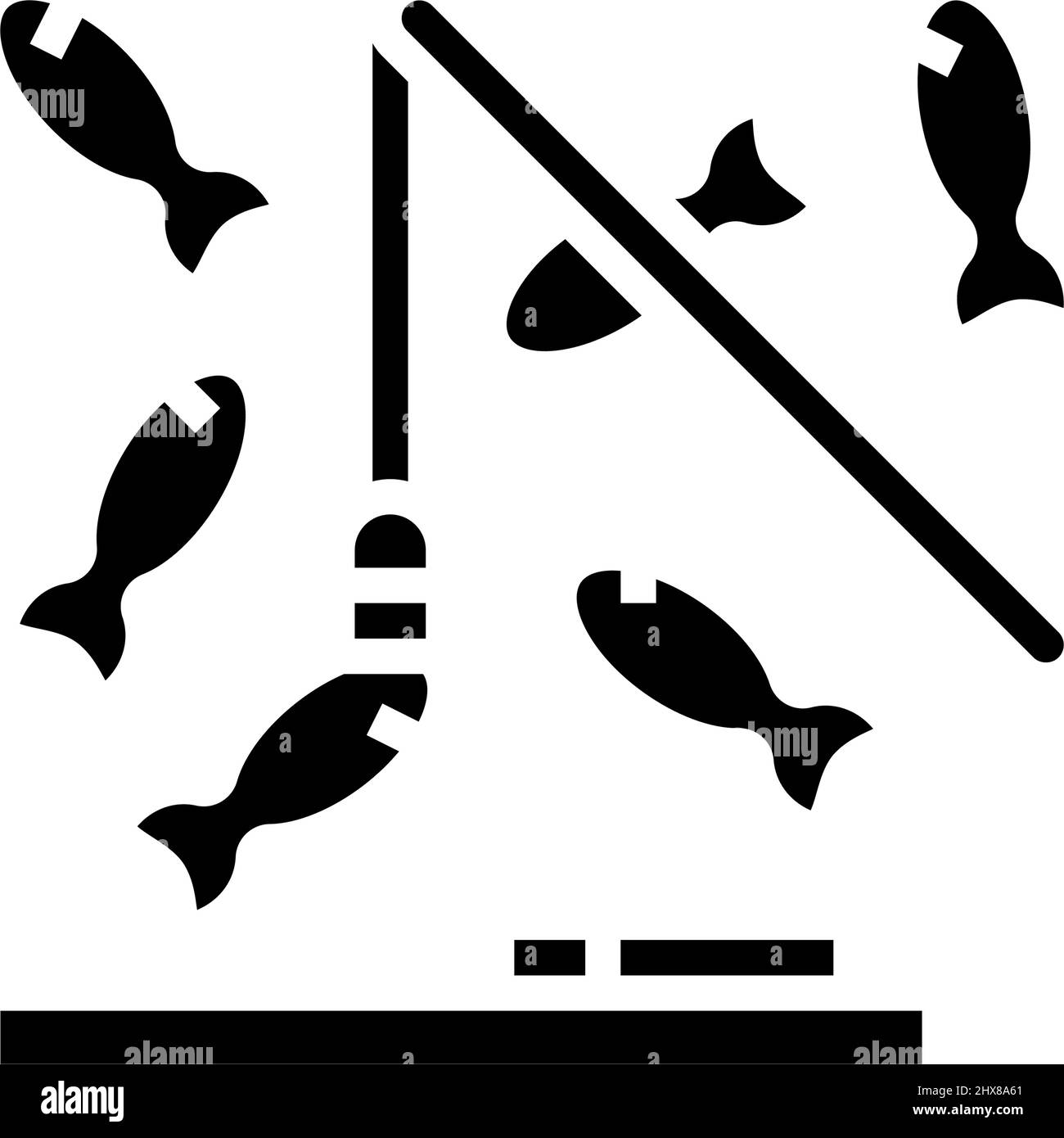 fishing magnetic game glyph icon vector illustration Stock Vector Image ...