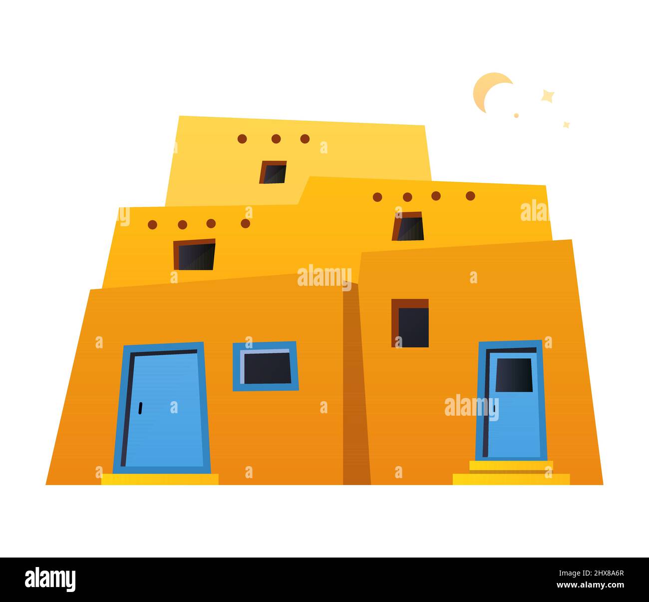 Clay houses - flat design style object on white background Stock Vector ...