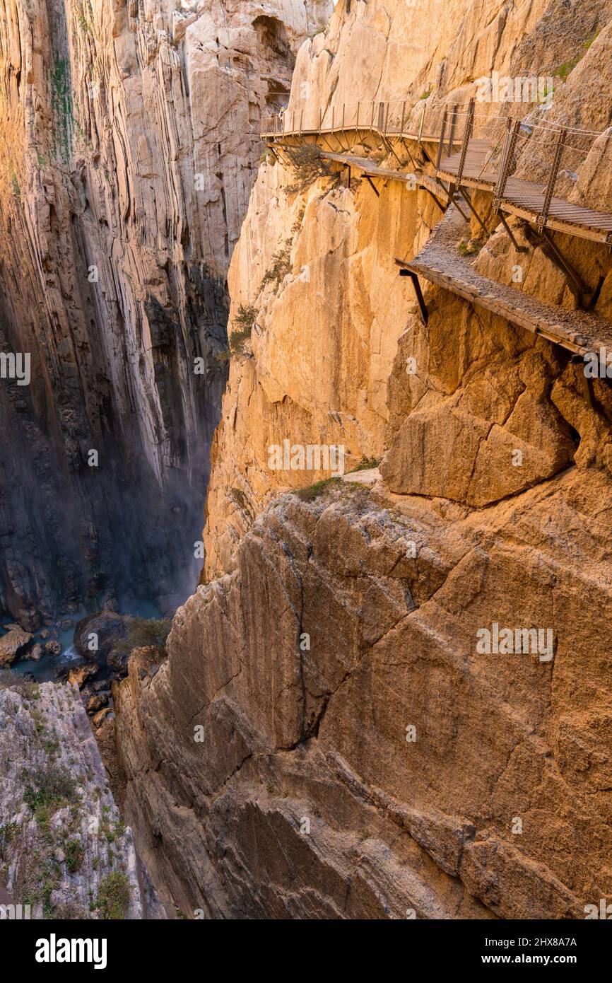 A view of the famous and historic Camino del Rey in southern Spain near ...