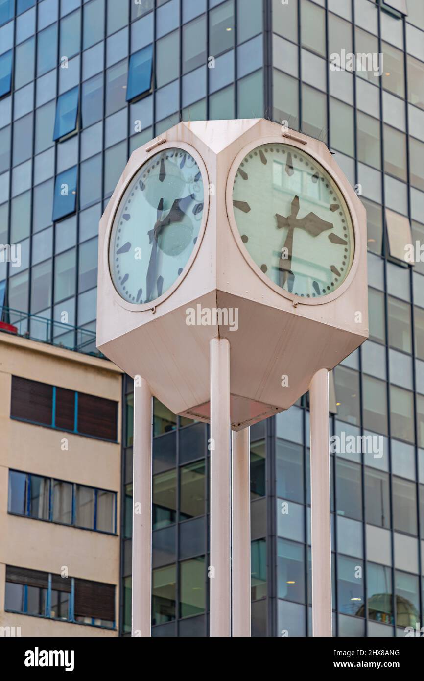 Free Stand Public Clock in Capital City Zagreb Stock Photo - Alamy