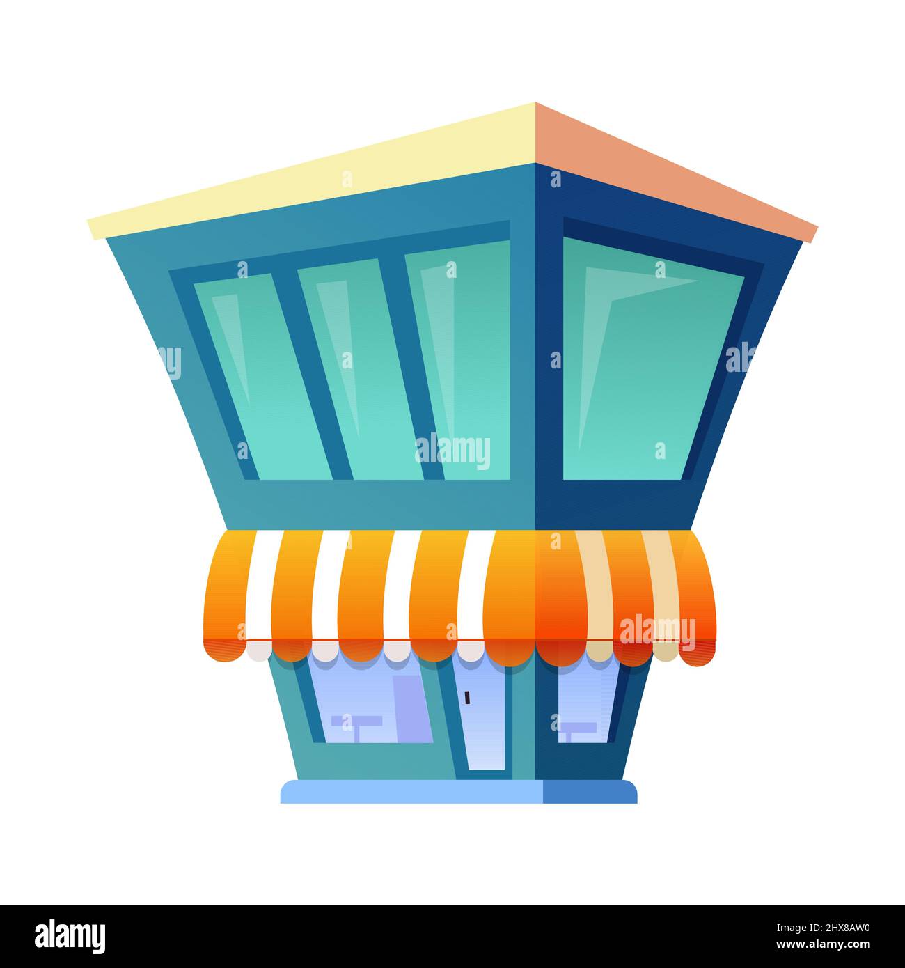Family shop - flat design style object on white background Stock Vector ...