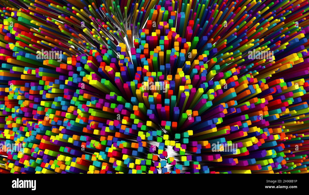 Colorful surface of rectangles. Computer generated 3d render Stock ...