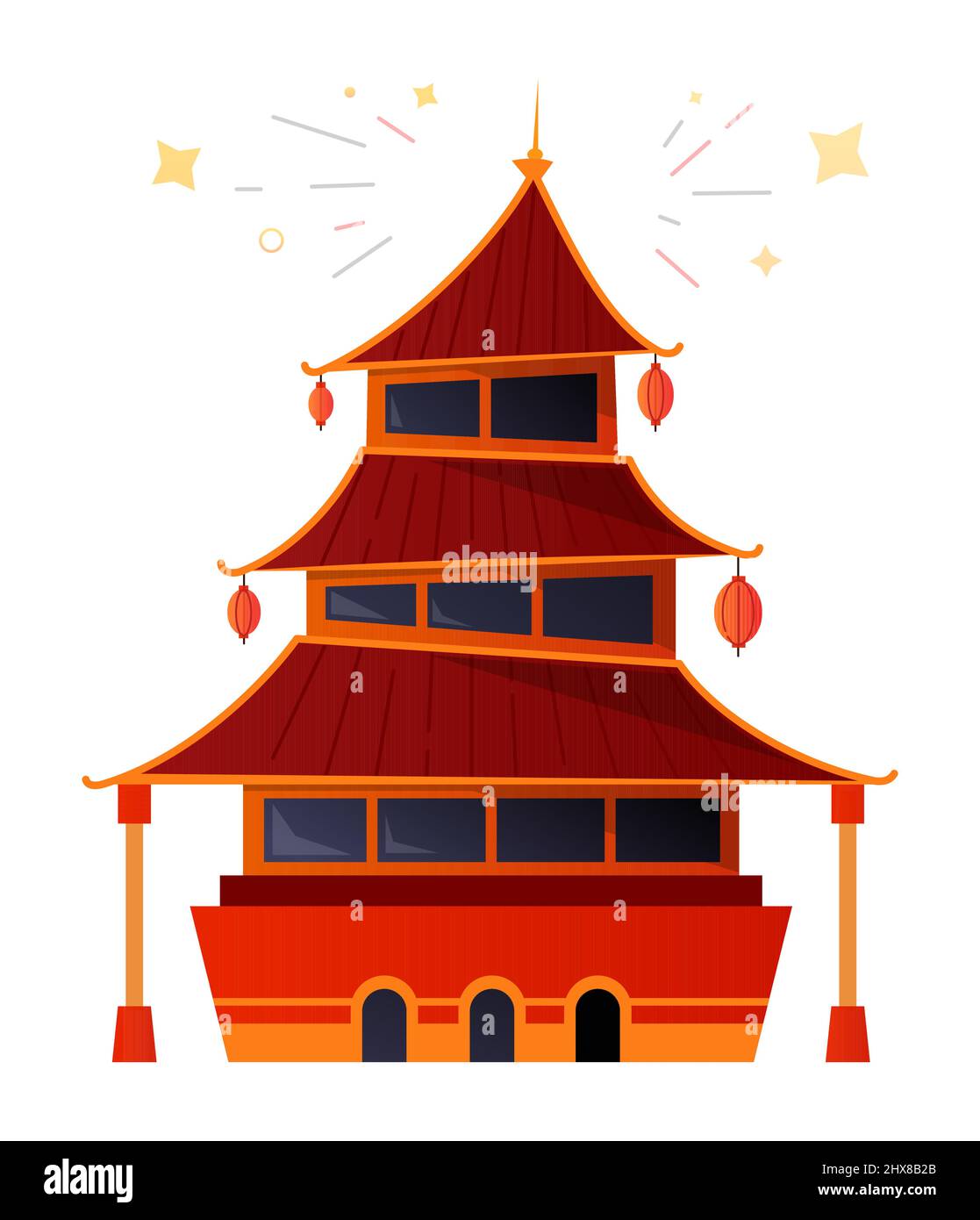 Asian style pagoda lantern Cut Out Stock Images & Pictures - Alamy