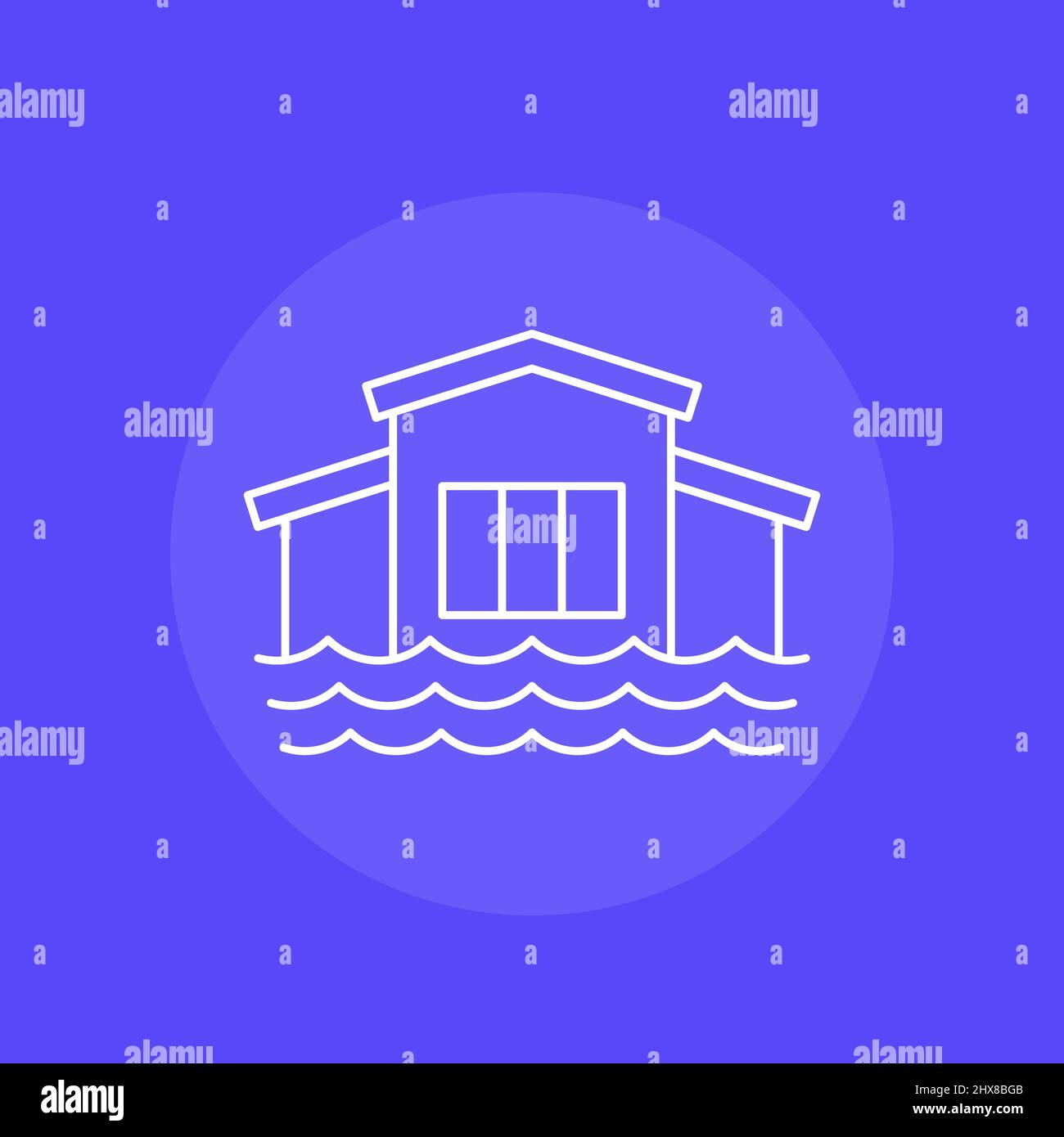 Water line flood house Stock Vector Images - Alamy