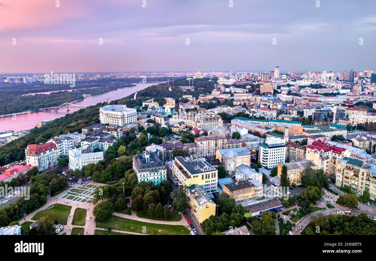 Aerial panorama of Old Kyiv in Ukraine Stock Photo - Alamy