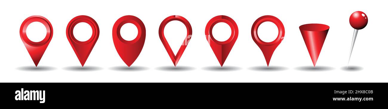 Set of location pins - vector illustration Stock Vector Image & Art - Alamy