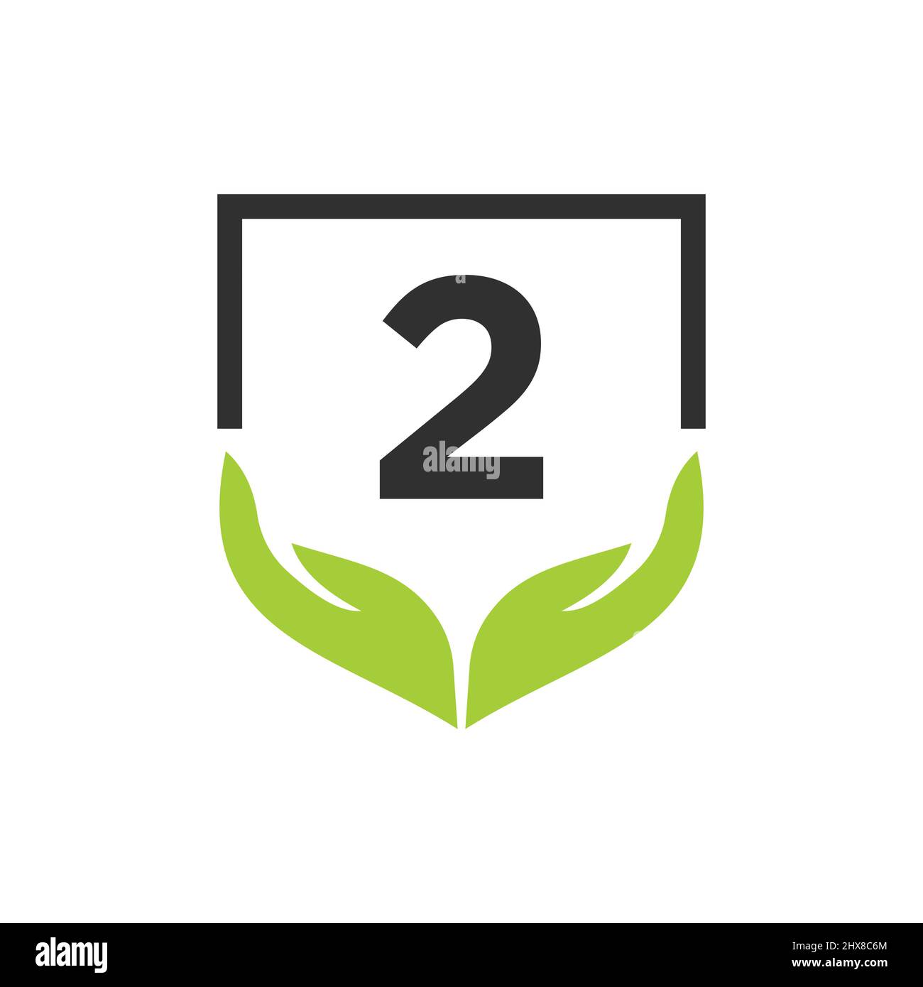 Charity Help Hands Logo On Letter 2 Concept Template. Care, Sharing ...