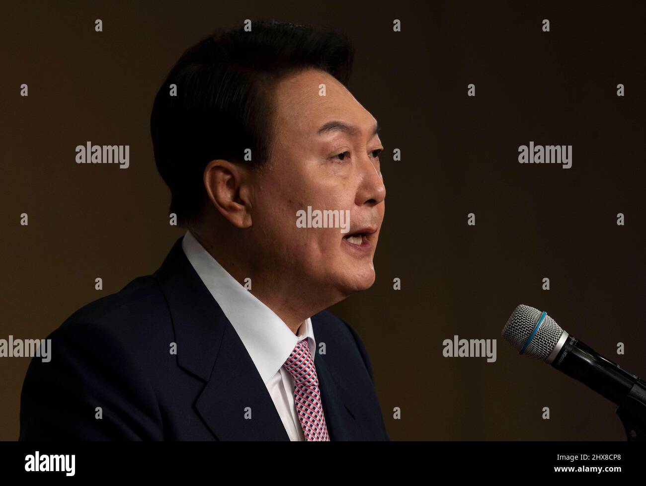President Elect Yoon Suk Yeol Speaks During A Press Conference At The