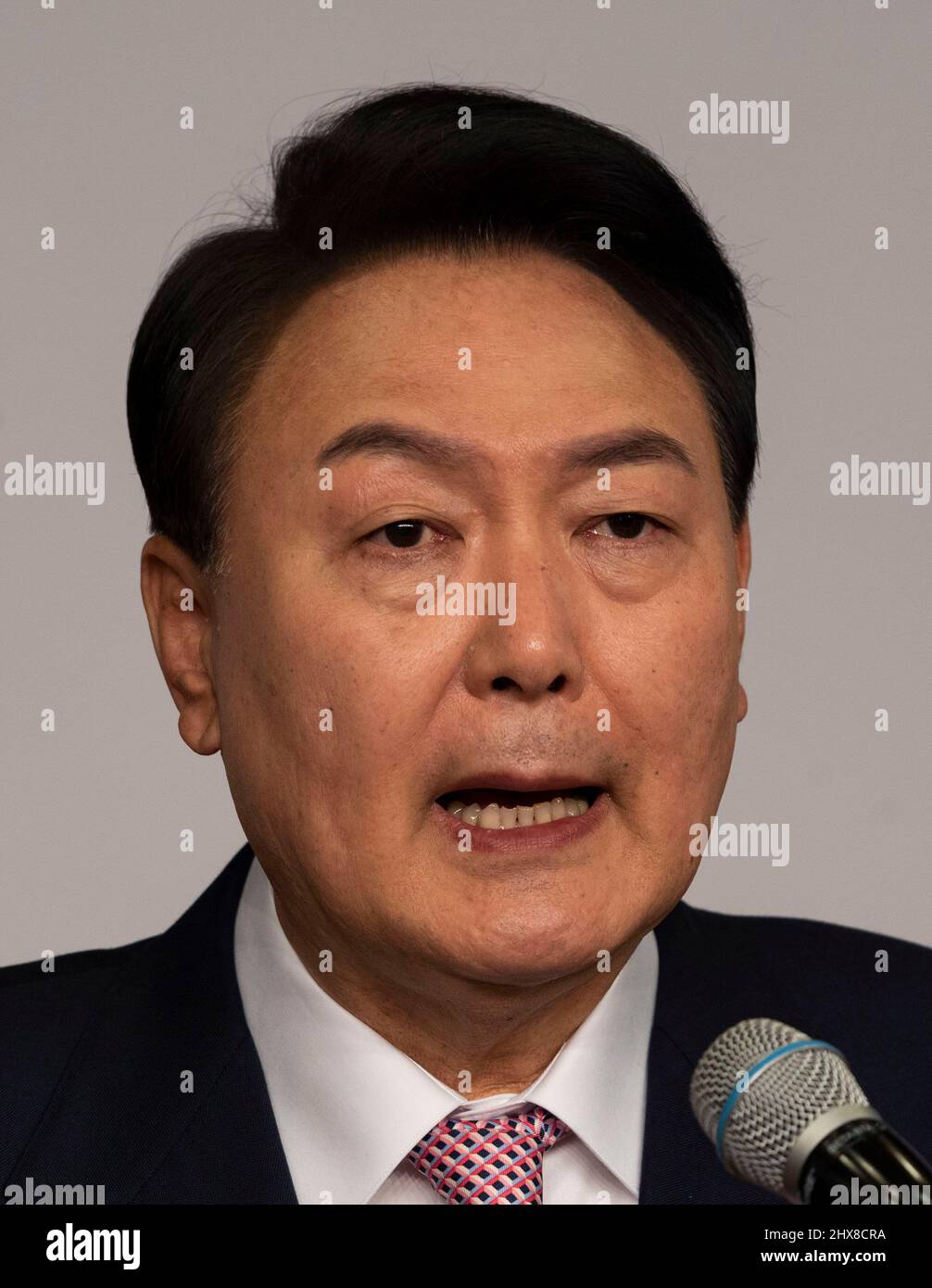 President Elect Yoon Suk Yeol Speaks During A Press Conference At The