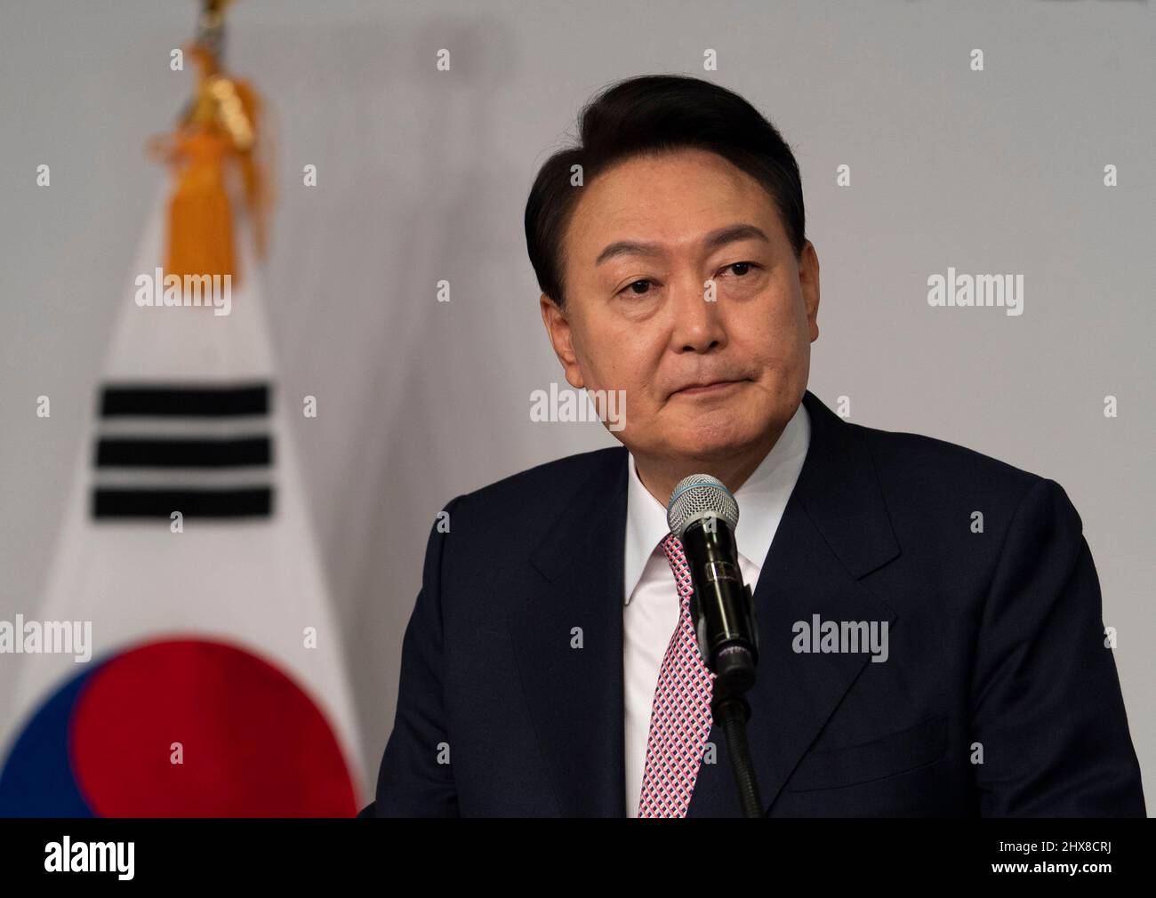 President Elect Yoon Suk Yeol Speaks During A Press Conference At The