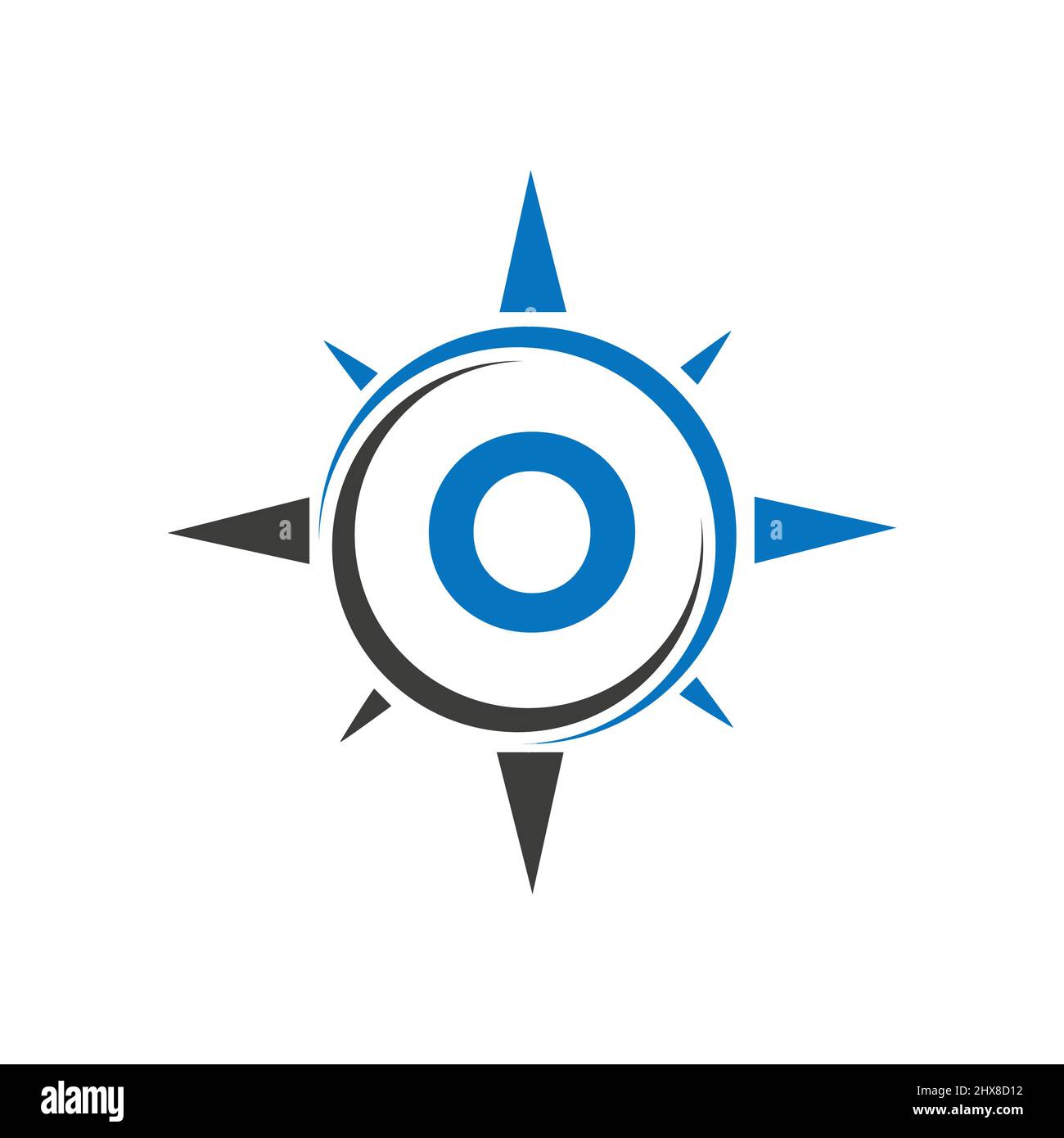 Compass Logo Design On Letter O Concept. Letter O Compass Adventure ...