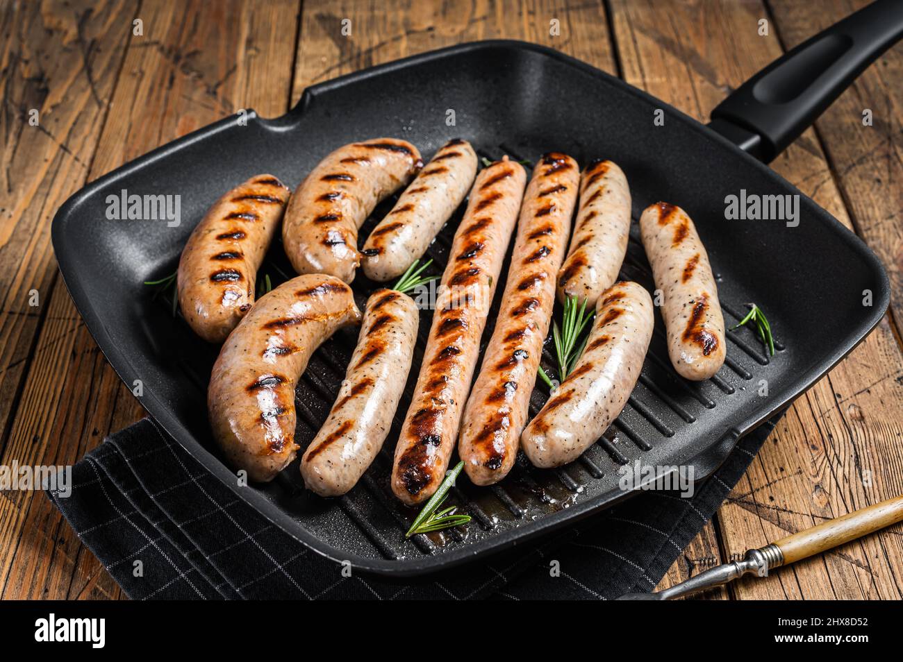 Grilled homemade sausages with Beef, pork, lamb and chicken mince meat ...
