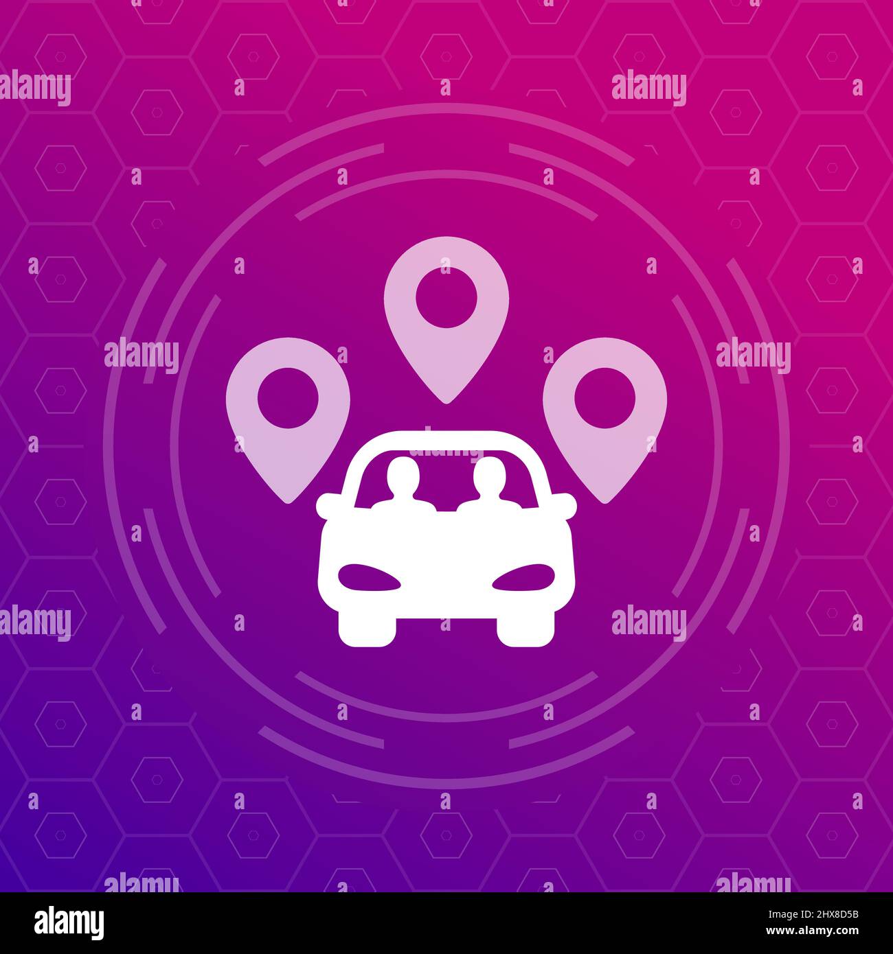 carpool icon with a car and passengers vector Stock Vector Image & Art ...
