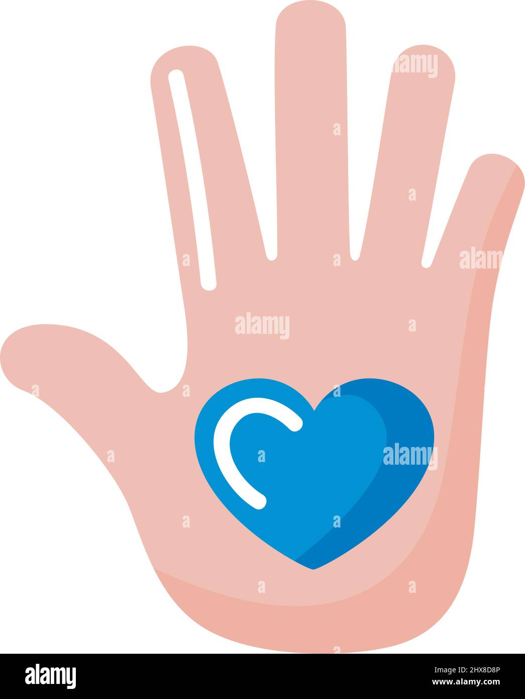 hand with blue heart icon Stock Vector Image & Art - Alamy