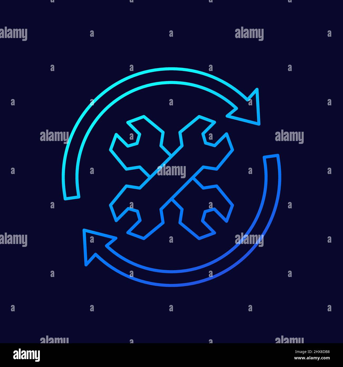 Icon crossed wrench thin Stock Vector Images - Alamy